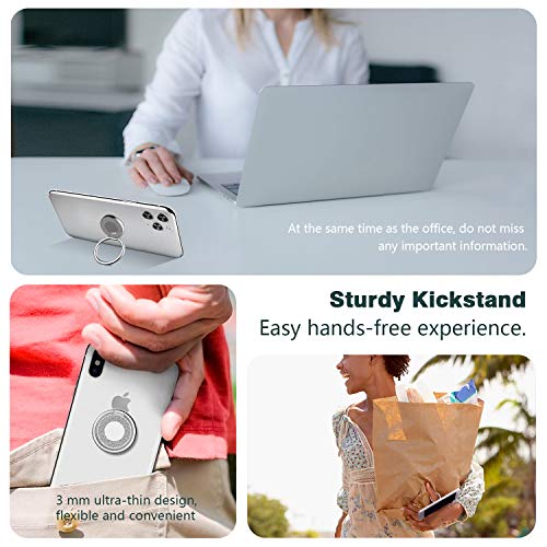 Cell Phone Ring Holder Finger Kickstand, Allengel Bling Phone Ring Grip Compatible with iPhone and Smartphones Cases - Silver