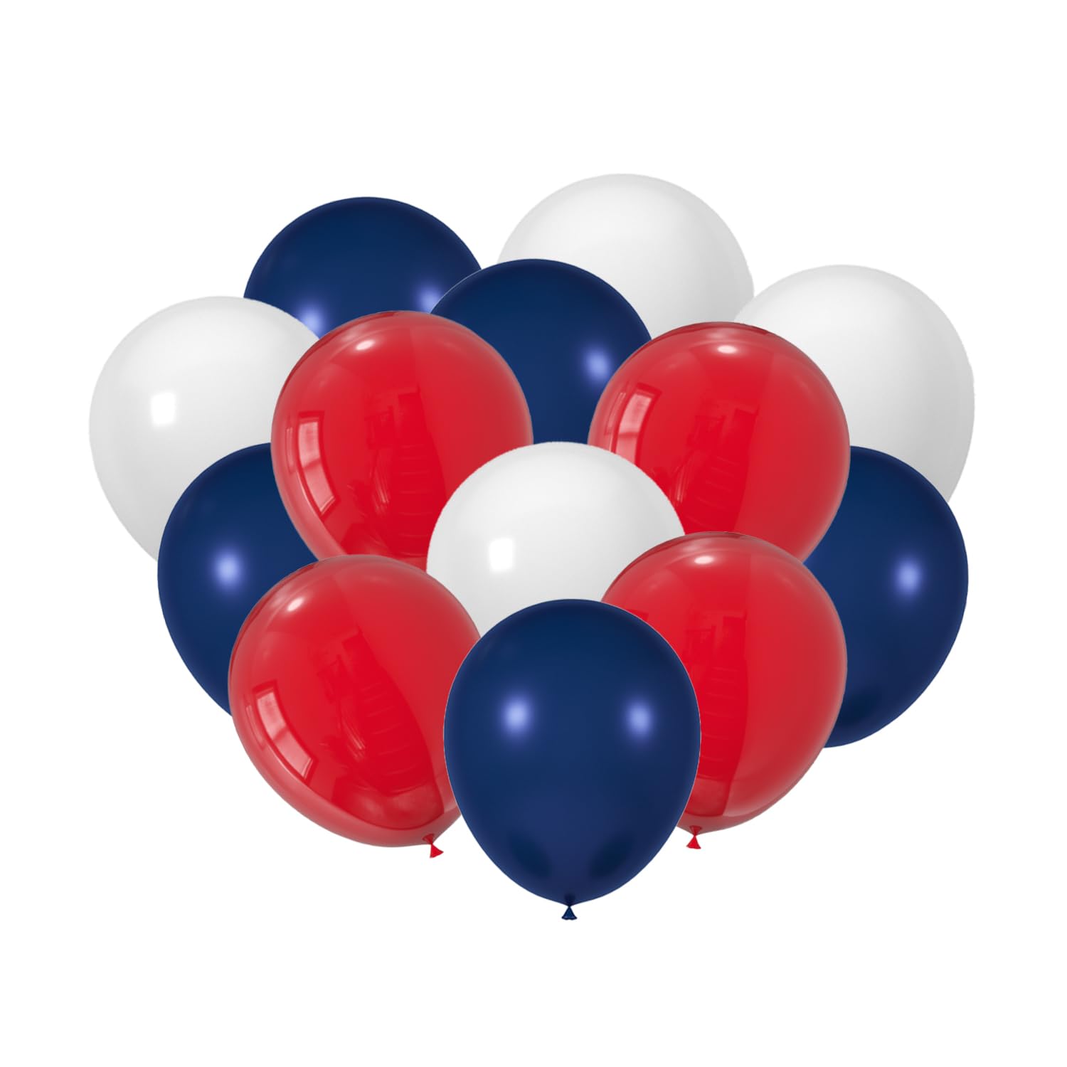 JODIDI 100 Pcs 12-Inch Navy Blue, Red, and White Party Balloons - Perfect for Independence Day，Halloween, Graduation, Birthday, Baby Shower, and Party Decorations