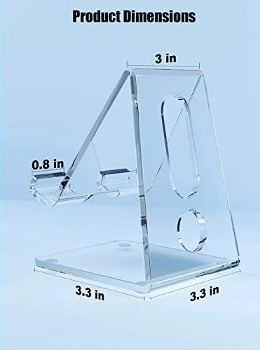 FUCDTEF Acrylic Cell Phone Stand for Desk, Clear Cell Phone Holder, Desktop Mobile Stand Compatible with iPhone 12 13 14 Pro Max, Samsung Galaxy