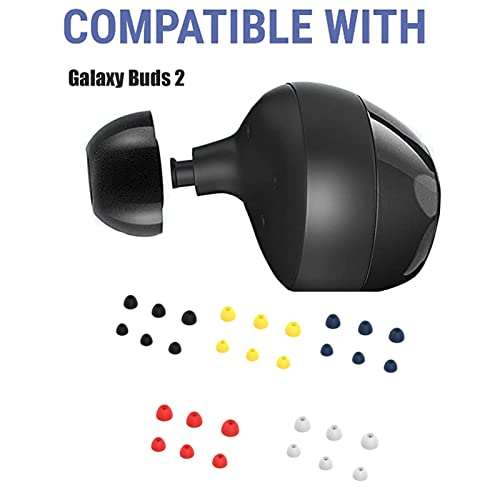 Ear Tips for Samsung Galaxy Buds 2 True Wireless Earbuds Noise Cancelling 6pcs Silicone Ear Buds Anti-Slip Replacement, Fit in The Charging Case (Red)