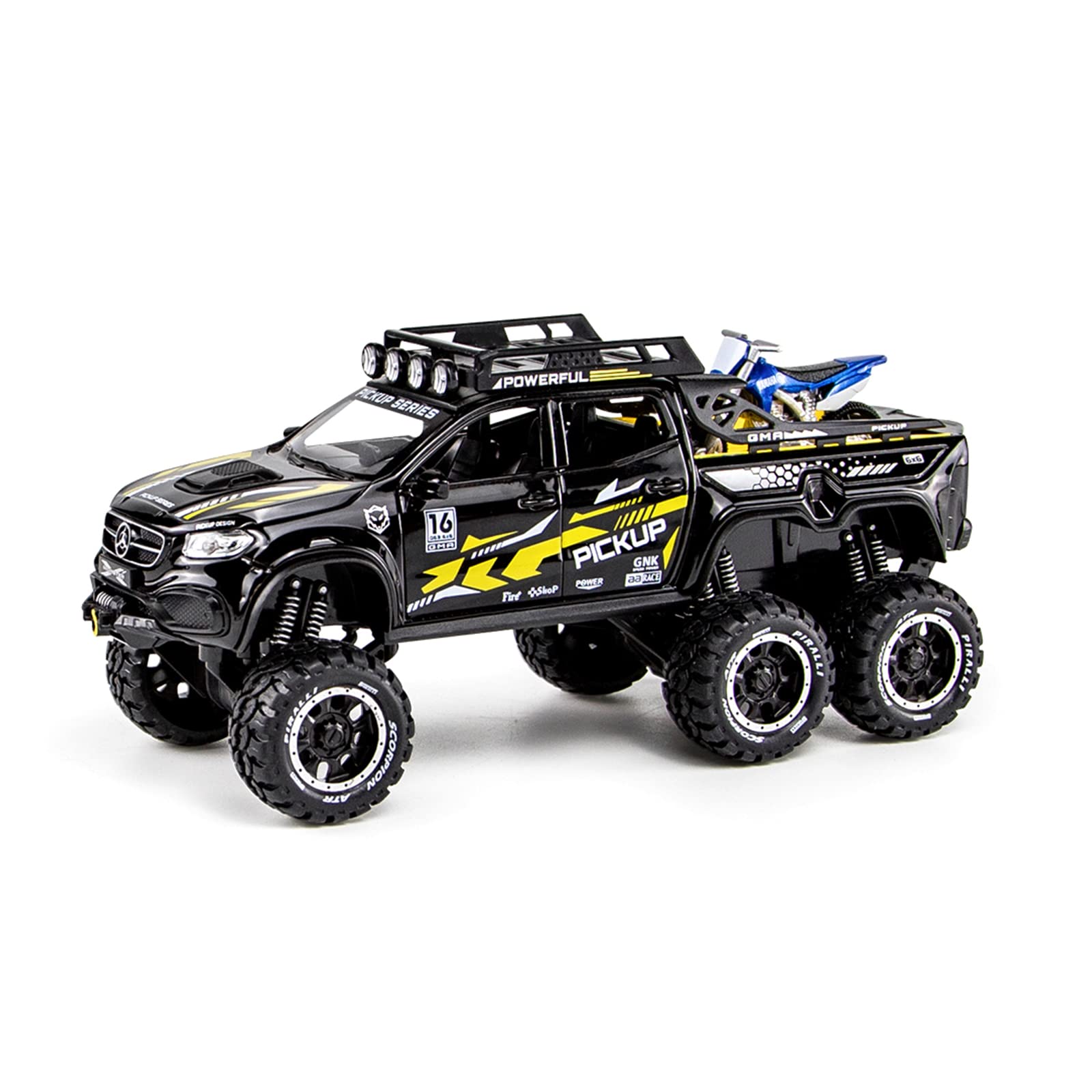 Toy Pickup Truck for Boys - Ford F150 Toy Trucks 1/24 Scale Die-Cast Model Cars with Sound and Light, Toy Cars for 3+ Year Old Boys Girls (Black)