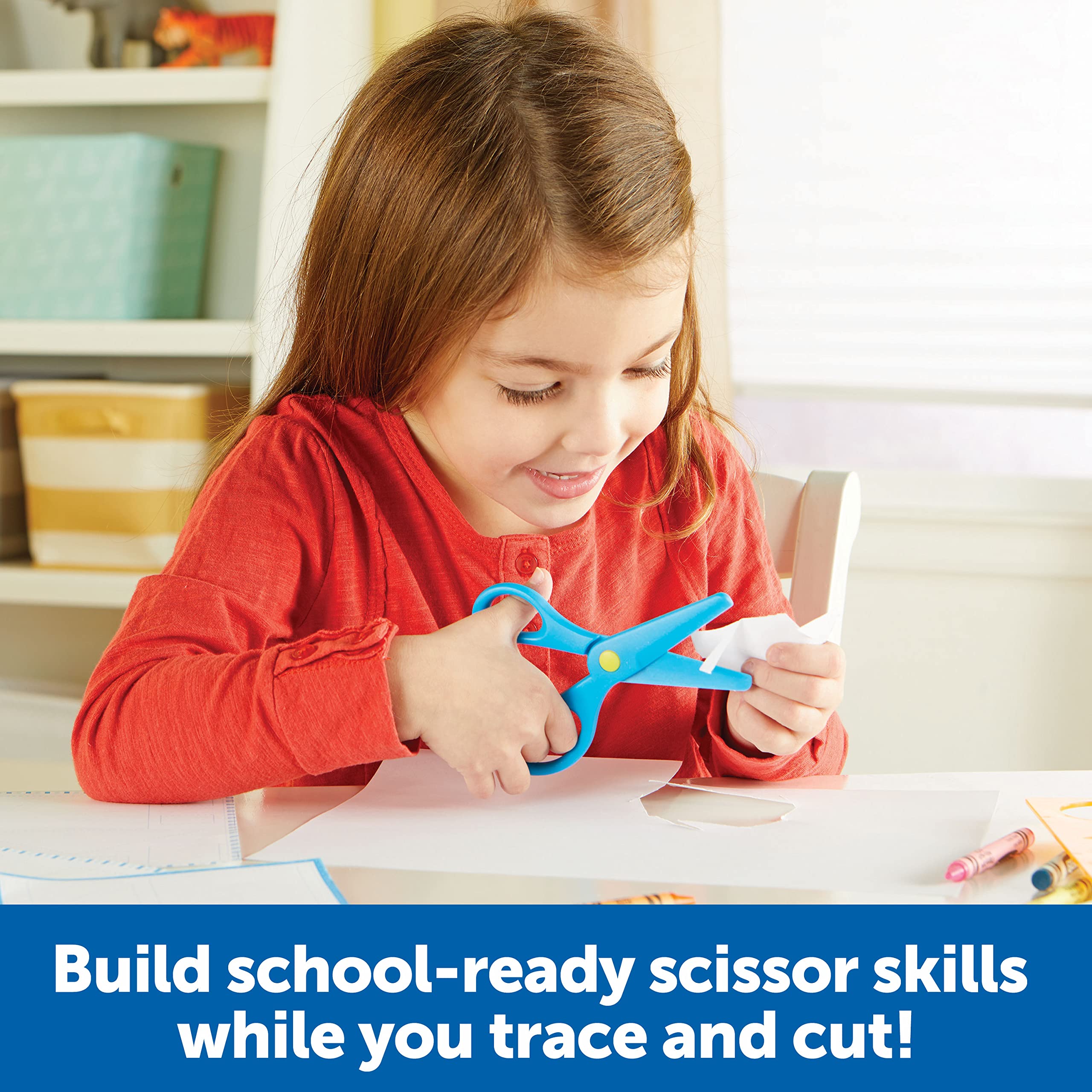 Learning Resources Trace Ace Scissor Skills Set - 7 Pieces, Ages 3+ Toddler Learning Supplies, Homeschool and Classroom Activities, Fine Motor Tools for Toddlers
