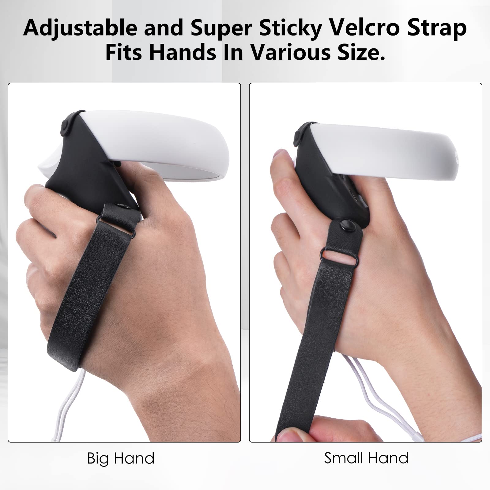 Controller Grips Compatible with Quest 2 - YOGES Soft Anti-Slip Silicone Cover Protector with Adjustable Leather Hand Knuckle Strap, VR Games Quest 2 Accessories for Quest 2 Touch Controllers