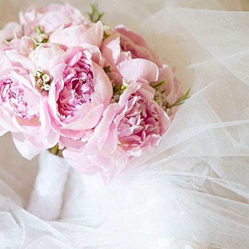 IDEALHOUSE Tulle Rolls, 6 Inch x 200 Yards (600FT) White Tulle Fabric Spool/Roll, Wedding Tulle for Tutu Skirt Fabric Wedding Party Gift Decorations