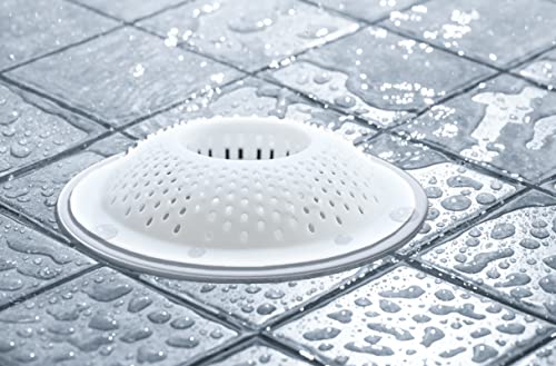 Hairstopper HS3-AMZ Evriholder Plastic Bathtub Drain Protector for Bathtubs & Showers, Pack of 3, White