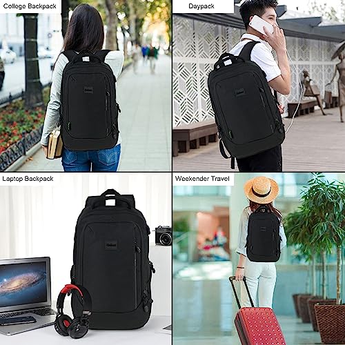 Goloni Travel Laptop Backpack,Business Slim Durable Laptops Travel Backpacks with USB Charging Port,15.6 Inch College Computer Bag for Men Women