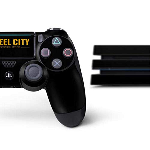 Skinit Decal Gaming Skin Compatible with PS4 Pro Console and Controller Bundle - Officially Licensed NFL Pittsburgh Steelers Team Motto Design