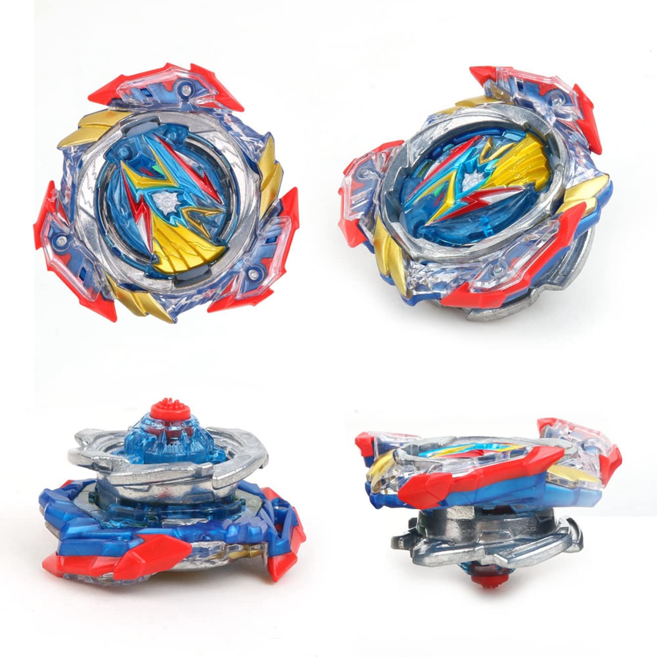 Mopogool Bay Blades Toy for Boys LR Sparking Launcher Grip, Bey Burst Evolution Battling Tops DB B-193 Booster Ultimate Valkyrie.Lg.V'-9 Starter Blade Blade Set Gaming Tops Kids Gifts