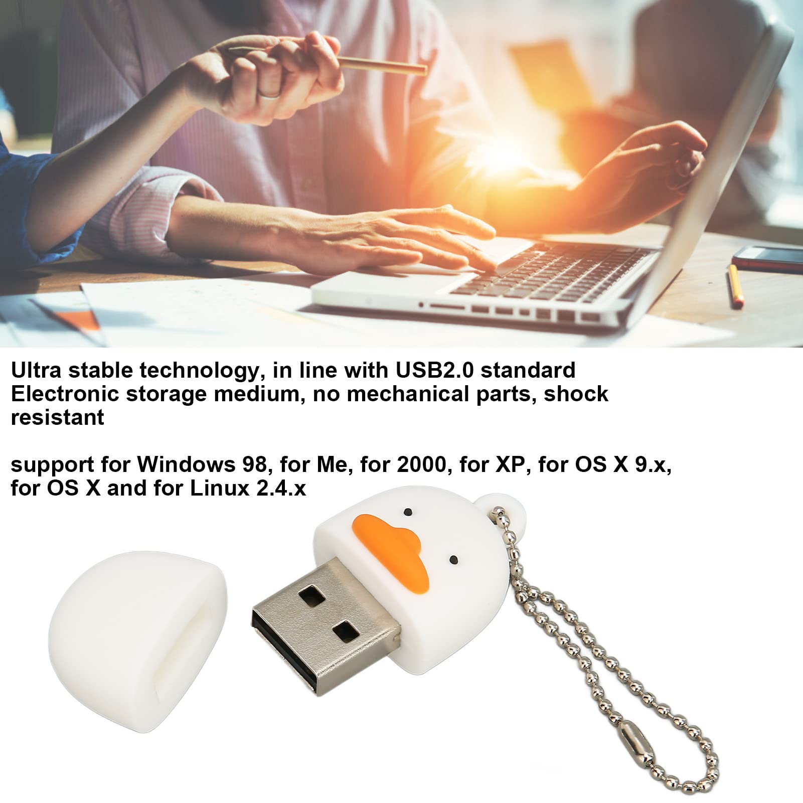 Cartoon Flash Drive, Dumb Goose Cute U Disk, Cute Cartoon Flash Drive 4-512GB Thumb Drive Memory Stick, Plug and Play Support Hot Swap USB Memory Stick(Dumb Goose 16GB)