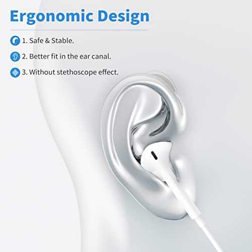 Earphones USB C Headphones,Type C Wired in-Ear Earbuds with Microphone and Volume Control Earbuds Compatible with huaweis P30/Pro/samsungs S20 S21 Googles Pixel 3/4/5/4XL/one Plus/one Plus 6t
