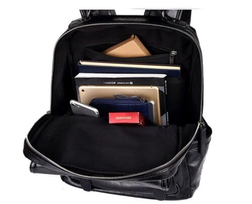 JouZYA Men's Leather Backpack Shoulder Bag Weekender Travel Laptop Notebook School Bags
