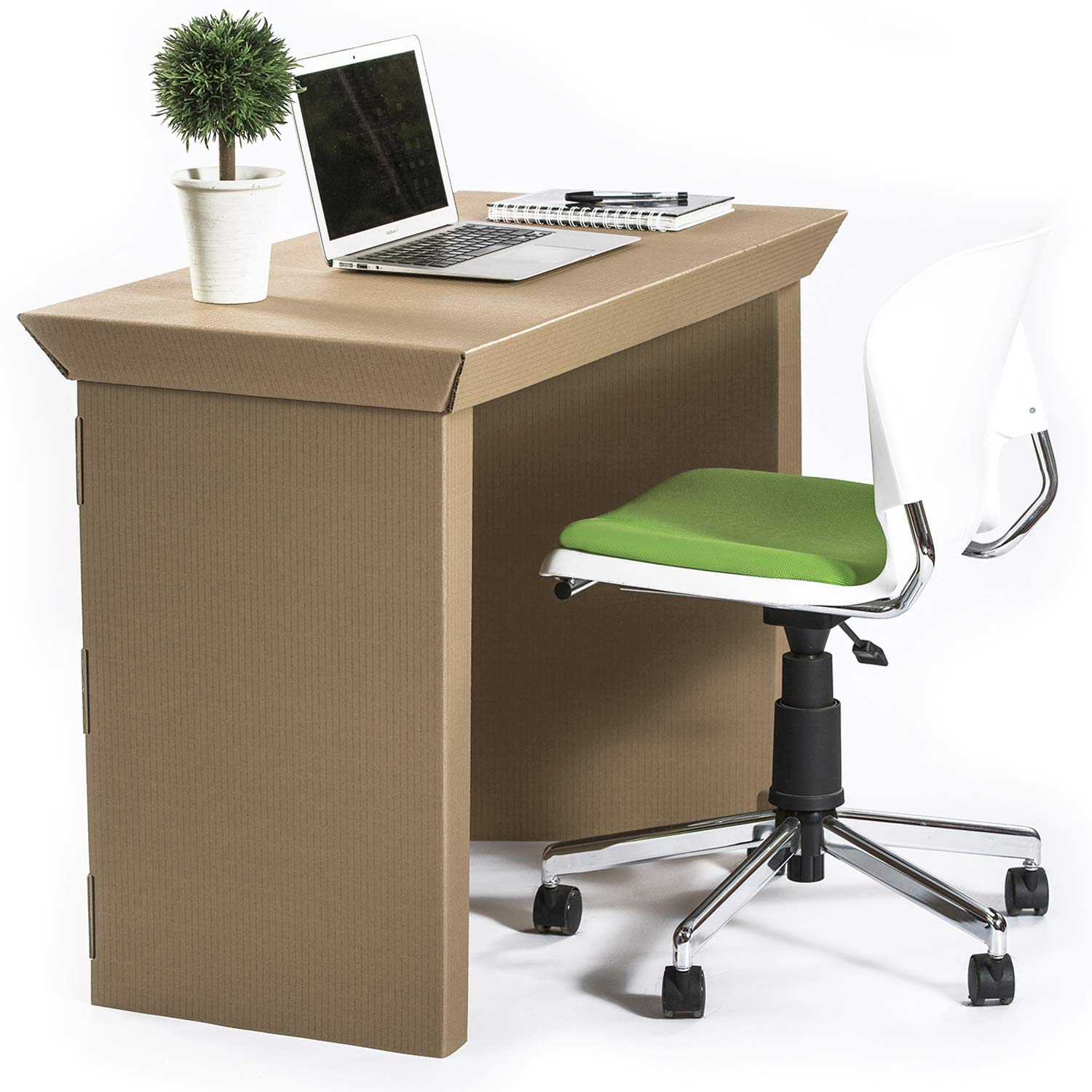 Cardboard Computer Desk for Home Office –39” Writing Laptop Table made of Recyclable Water Resistant Cardboard for Bedroom and Small Spaces – Eco-friendly Modern Study Tables - Sturdy and Long Lasting