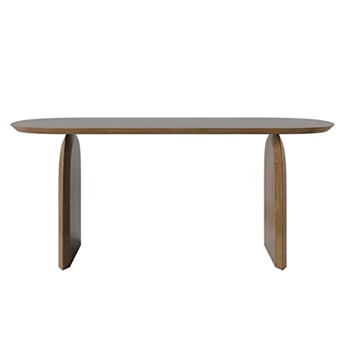 homary 70.9" Japandi Dining Table for 6, Modern Solid Wood Top Oval Table for Dining Room, Kitchen, Living Room