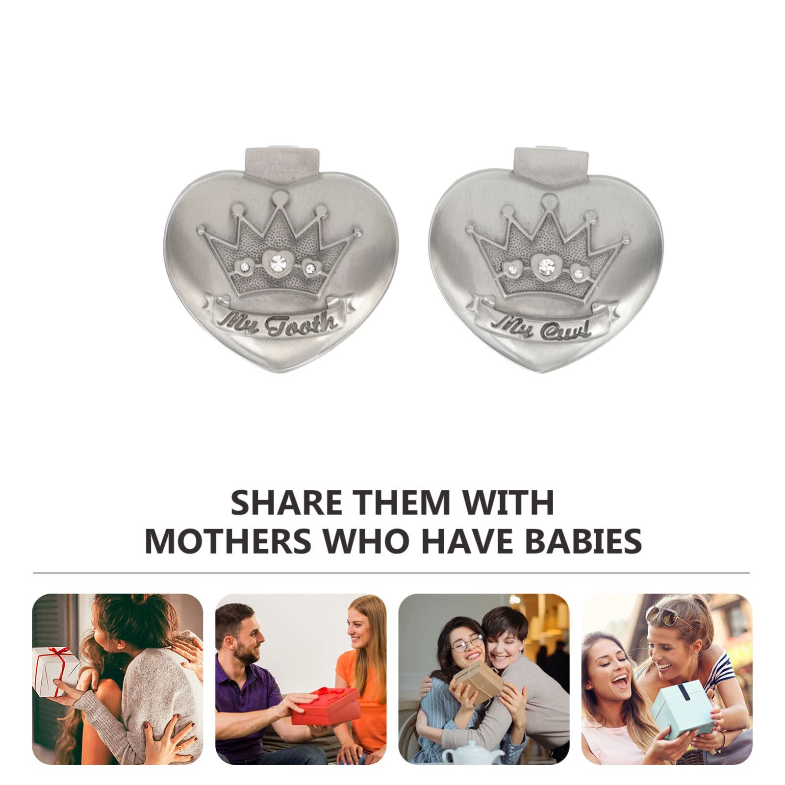 DOITOOL 2Pcs Kids First Curl and Fairy Tooth Keepsake Box Alloy Baby Tooth Box Baby First Haircut Keepsake First Tooth Storage Box Baby Keepsake Box for Tooth Hair Holder Silver