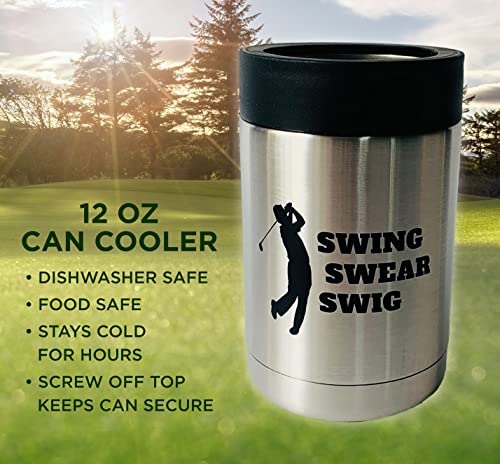 Golf Can Koozie - Funny Golf Gift - Stainless Steel Coozie for Beer, Hard Seltzer, Water, Soda