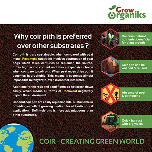 Coco Coir Brick Pack of 4 (1.4 LB/Brick) | Expands to 40L | Coco Coir Fibre Reptile Substrate | Garden Soil for Plants | 100% Organic Compressed Coconut Coir Bricks, Coconut Husk for Planting