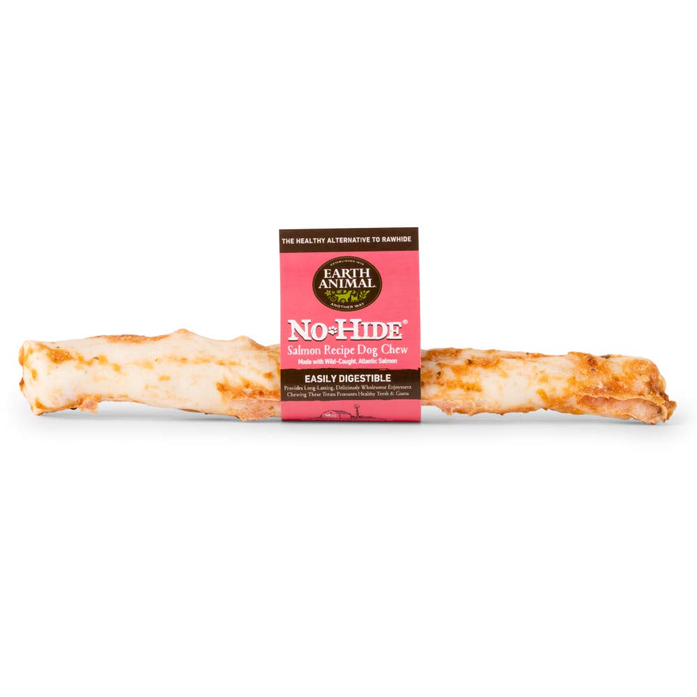 EARTH ANIMAL No-Hide Large Salmon Flavored Rolls Natural Rawhide Alternative Dog Chew Treat for Large Dogs - 1 Chewsβ¦