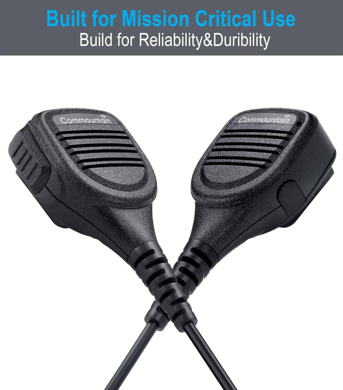 commountain Speaker Mic with Reinforced Cable for Motorola Radios XPR 3500e, XPR 3300e, XPR 3500, XPR 3300, XPR3500e, XPR3300e, XPR3500, XPR3300, XPR Noise Reduction Shoulder Microphone-5 Pack