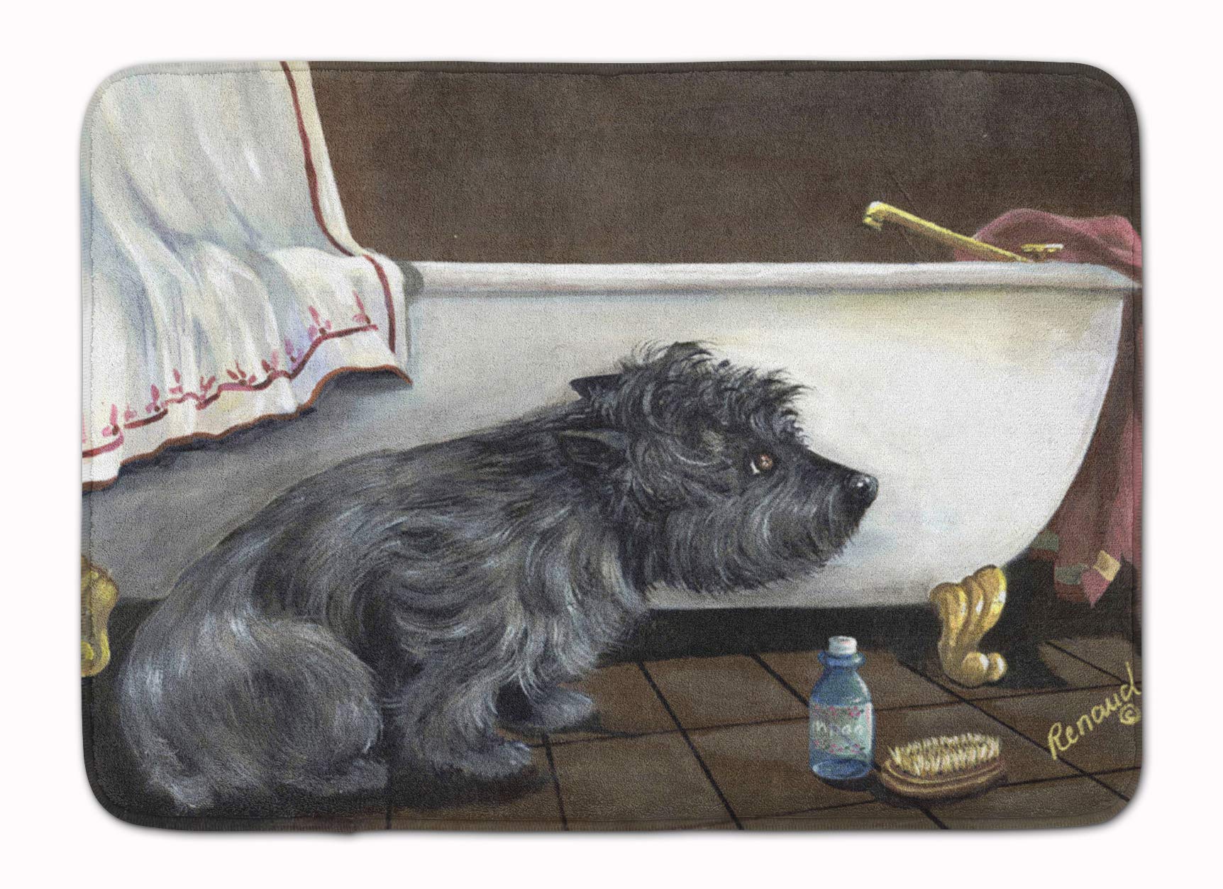 Caroline's Treasures Cairn Terrier Bath Time Machine Washable Memory Foam Mat doormats, Multicolor