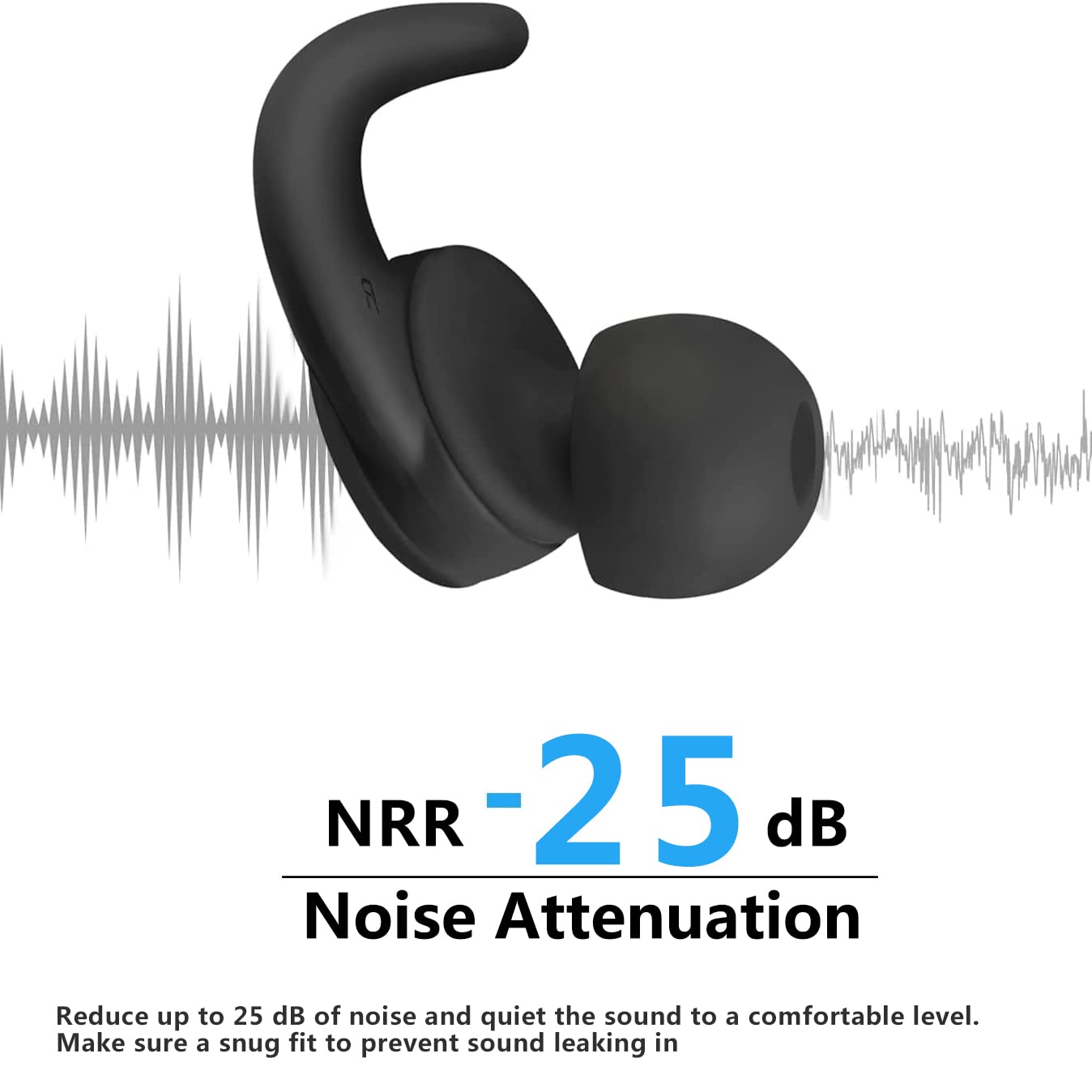 Ear Plugs for Sleeping Noise Cancelling β Super Soft, Reusable Hearing Protection in Flexible Silicone, Noise Cancelling Earbuds for Sleep - 6 Ear Tips in S/M/L β 25dB Noise Cancelling