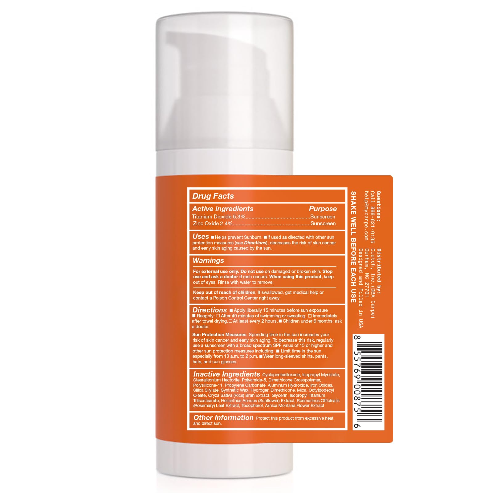Carpe Primer Face Makeup Base ~New~ Zinc Mineral Sunscreen Face SPF 30, Lasting Matte Primer For Oily Skin And Tinted Sunscreen For Face