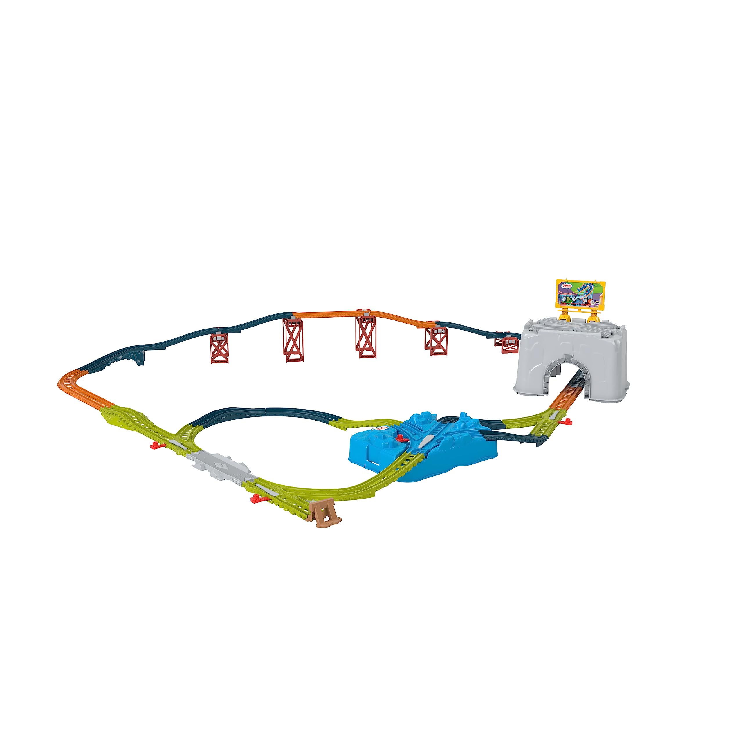 Thomas & Friends Toy Train Set TrackMaster Builder Bucket, 25 Track Pieces in a Storage Container for Preschool Pretend Play Kids Ages 3+ Years