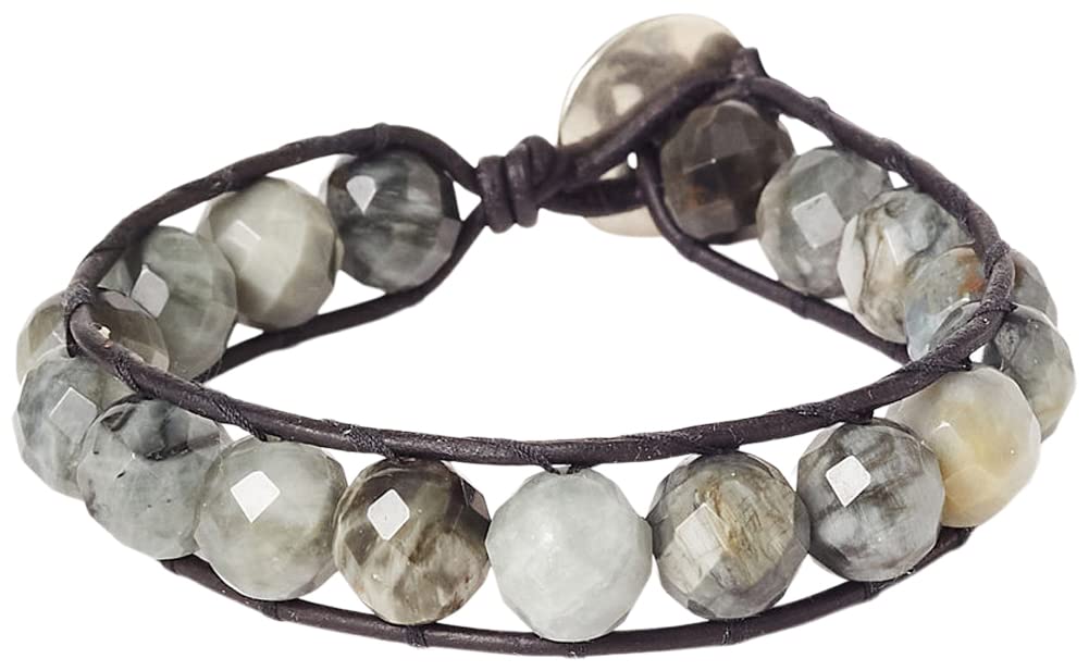 Chan Luu Cat's Eye Bonbon Single Wrap Leather Bracelet