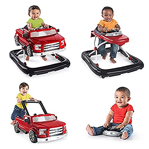 Bright Starts Ford F-150 Ways to Play 4-in-1 Baby Activity Push Walker, Red, Age 6 Months+