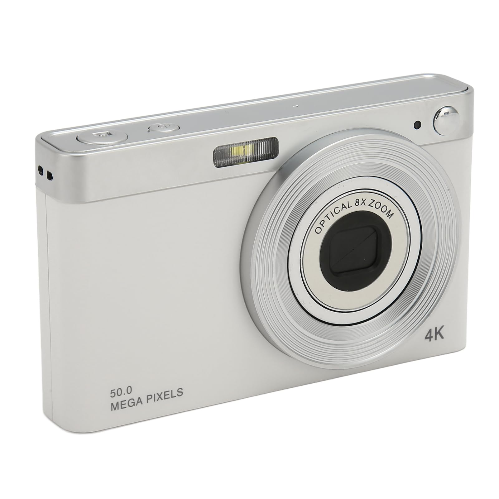 Compact Small Camera, 4K Video Output 50MP 16X Zoom Vlogging Camera for Ceremony (White)