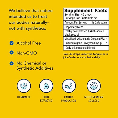 NORTH AMERICAN HERB & SPICE Black Seed Oil Absorb-Max TQ - 2 fl. oz. - Sublingual Mycellized Drops - Immune Support & Digestive Health - Oil of Oregano - Non-GMO - 52 Total Servings