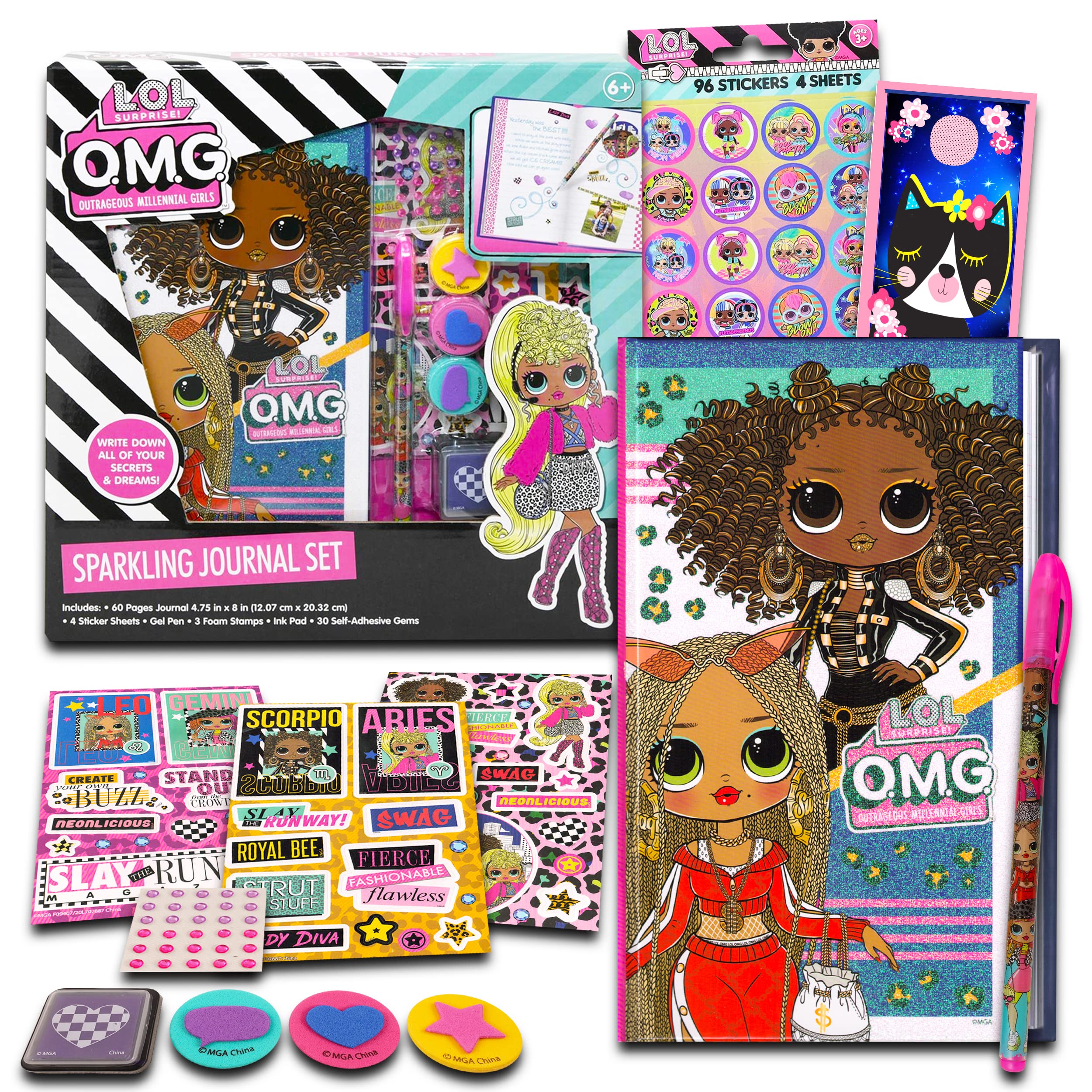Surprise! LOL Dolls Arts and Crafts Activity Bundle, Ultimate LOL Dolls Coloring Kit with Journal, Stampers, Stamp Pads, Stickers, and More (Party Supplies Pack), Lol Dolls Toys, Lol Dolls Gifts