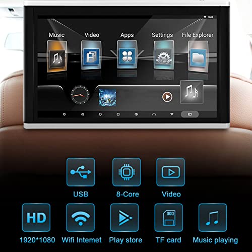 Demeras Headrest Video Players, Easy Installation Sensitive Car Headrest Monitors for 9.0