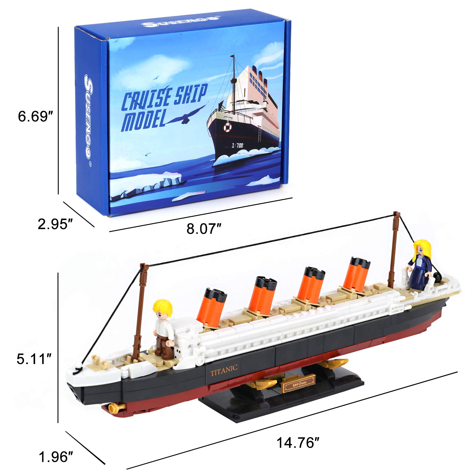 SuSenGo Building Block Kit for Titanic-481pcs Bricks Toy Building Sets for Adults Kids Educational Toys