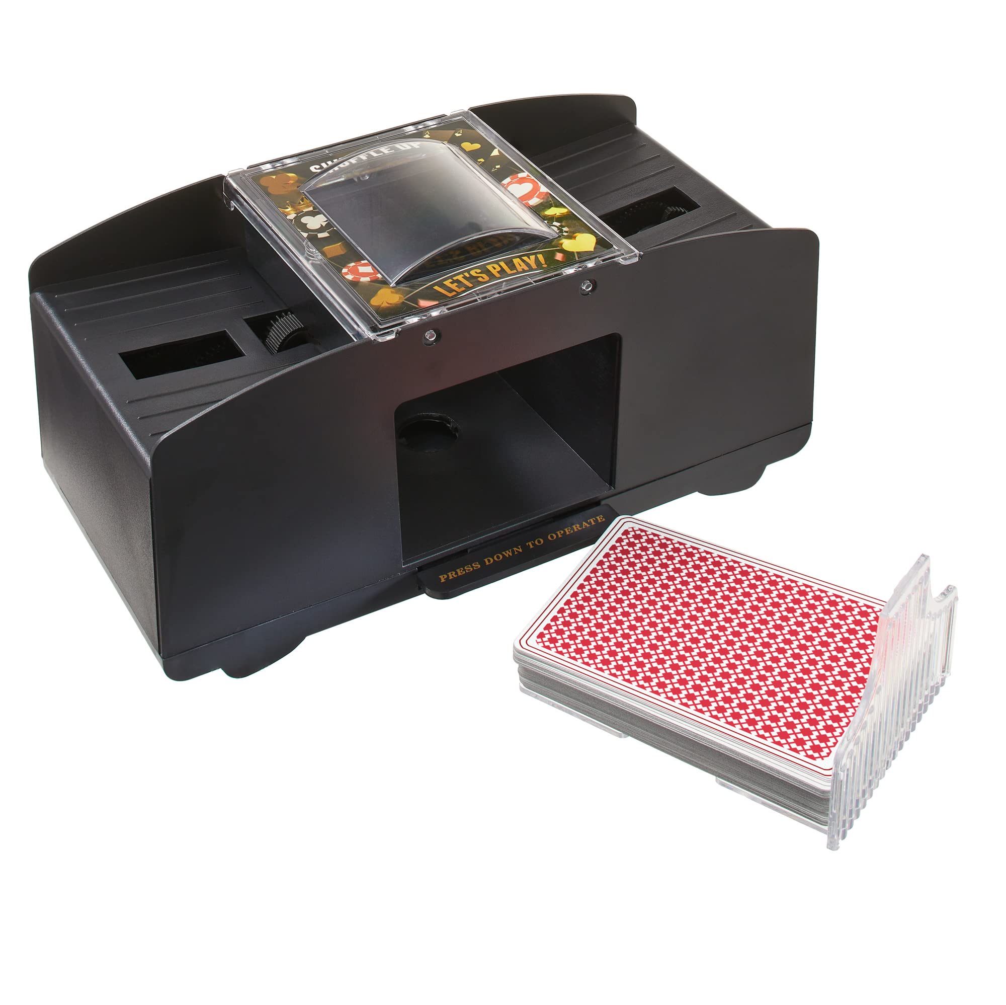 Cool Chimpanzee Automatic 2-Deck Card Shuffler, Home Poker Games, Blackjack, Rummy, War, Texas Hold 'Em, PLO, Omaha, Stud and More