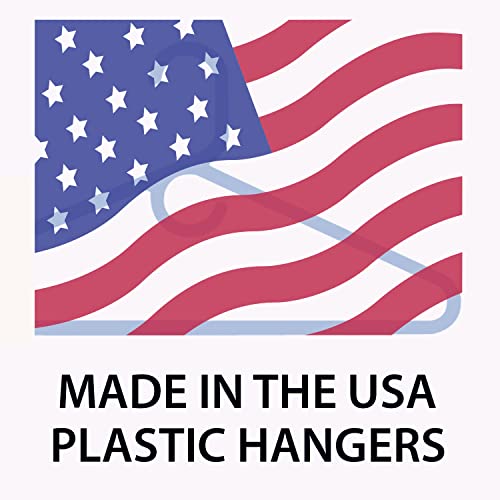Heavy Duty Plastic Hangers, Made in USA, White Heavy Weight Hanger, 28 Pack