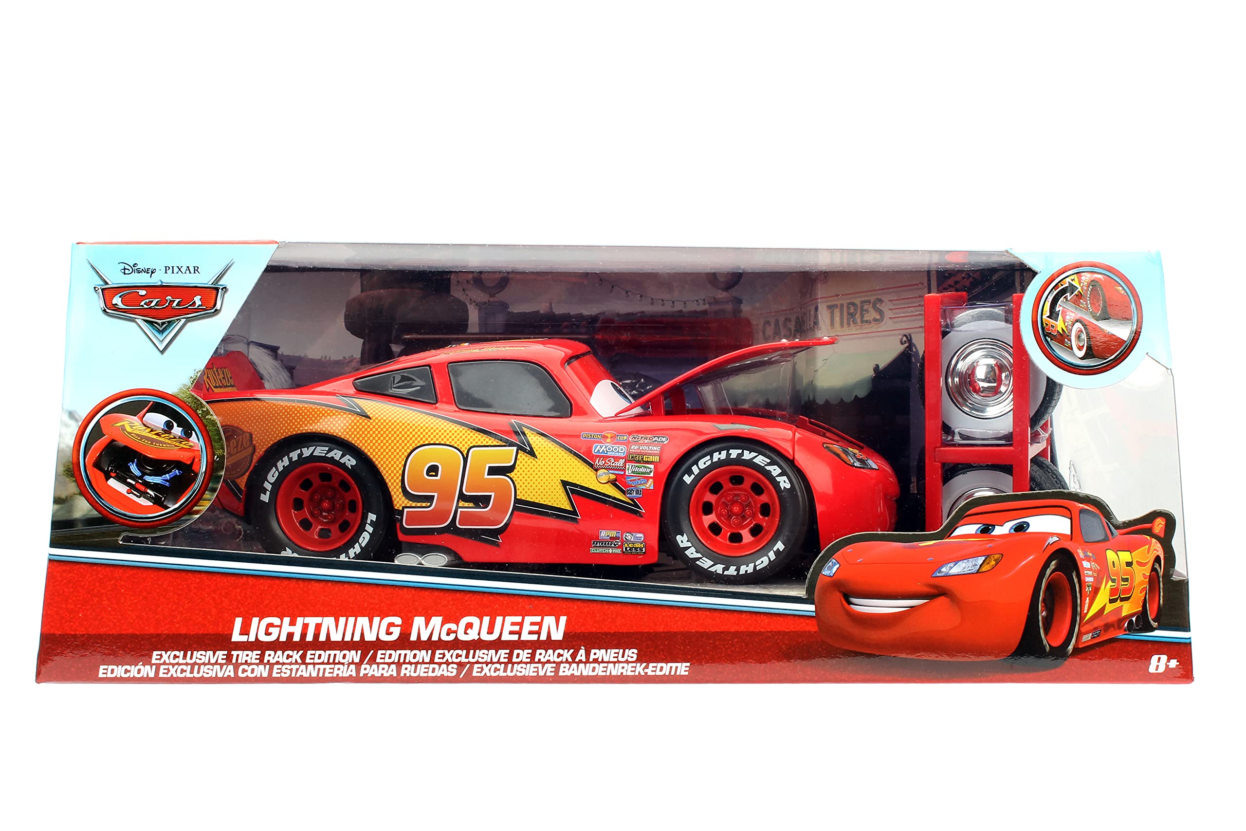 Jada Toys Disney Pixar Cars 3 Lightning McQueen Die-cast Car with Tire Rack (99751)