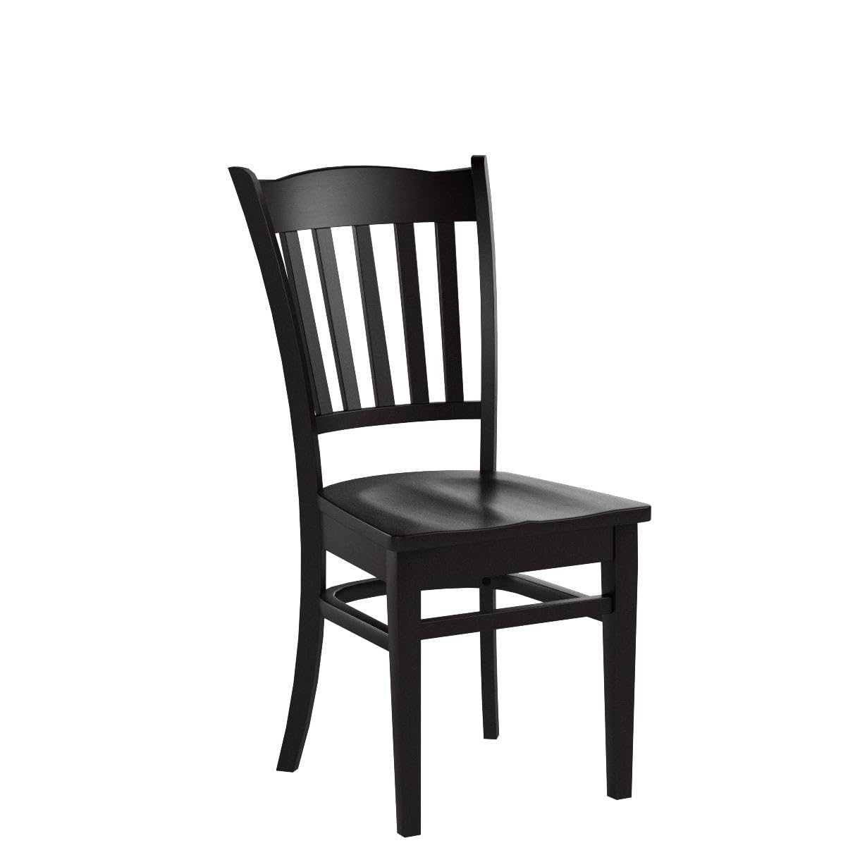 East West Furniture GRC-BLK-W Groton Dining Chairs - Slat Back Wood Seat Kitchen Chairs, Set of 2, Black