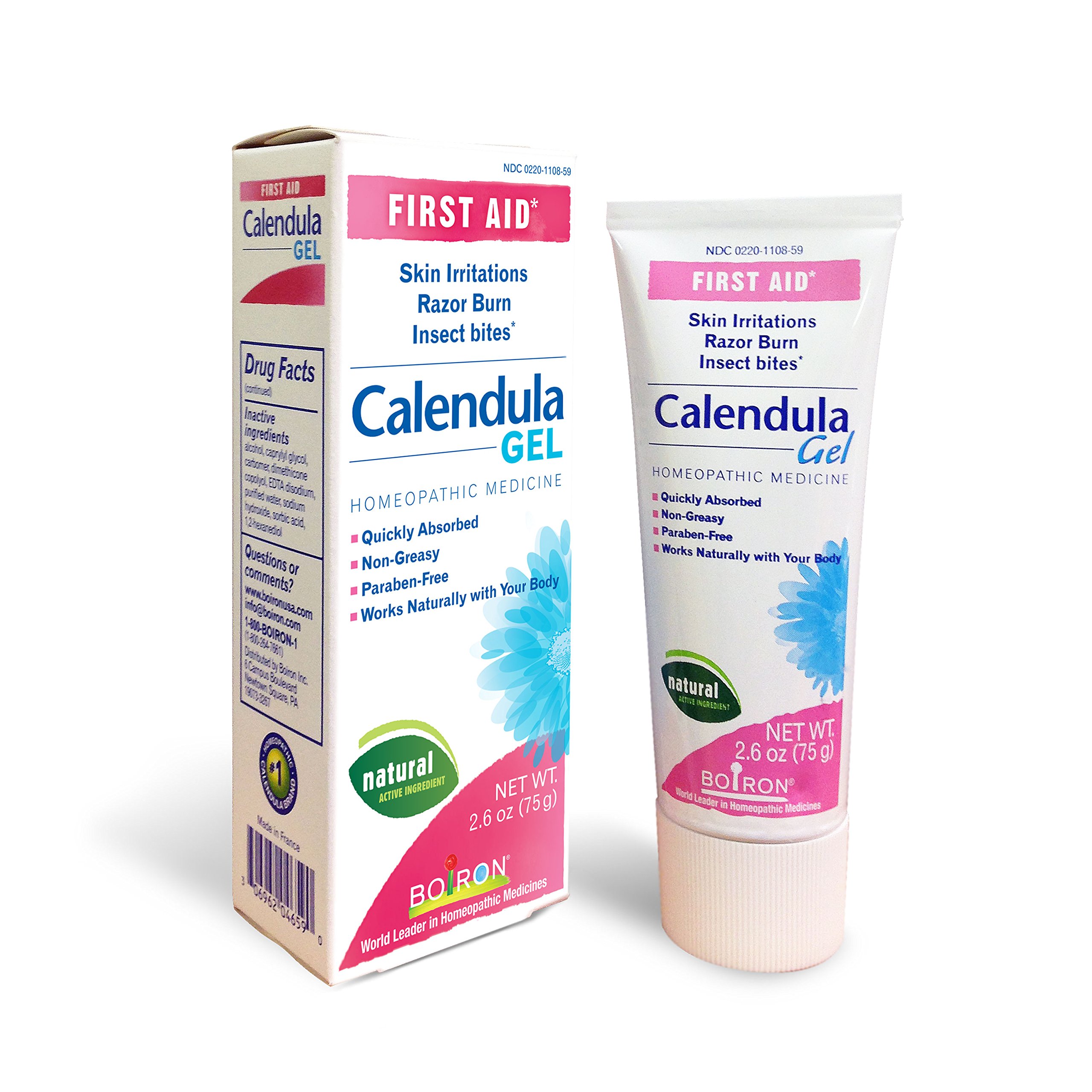 Boiron Calendula Gel, 2.6-Ounce Tubes (Pack of 3), Homeopathic Medicine for Skin Irritation and Burns
