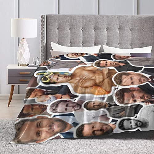 Hamklla Ryan Reynolds Collage Blanket Ultra-Soft Micro Fleece Blanket Warm Cozy Plush Bed Blanket Lightweight Sofa Throw Blanket, Black, 50''x40''