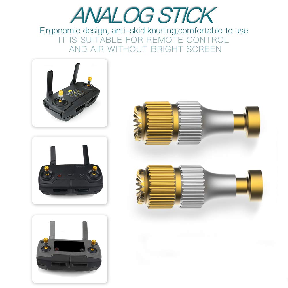 Compatible with DJI Mavic mini Controllers Aluminium Alloy Lever Joystick Thumb Rocker Replacement Controller Telescopic Controller Adjustable Extension Sticks Grip for Mavic 2 Pro Zoom Mavic Air 2Pcs