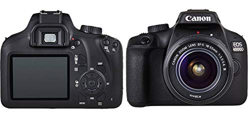 Canon EOS 4000D / Rebel T100 DSLR Camera with 18-55mm Lens + Sandisk Extreme Pro 64GB Card + Creative Filters + EOS Camera Bag + 6AVE Cleaning Set, More (International Model) (Renewed)