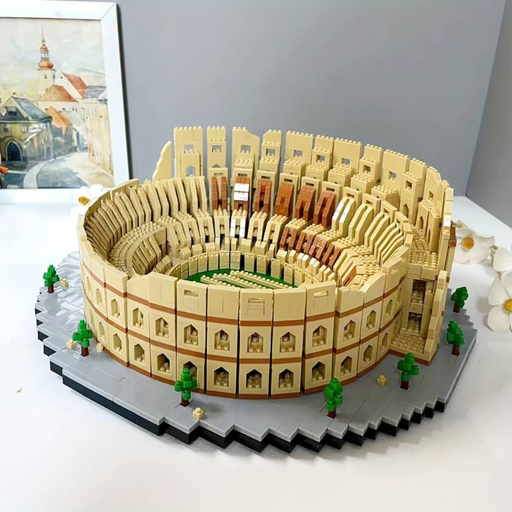 TzFioy Italy Rome Colosseum Building Blocks Set (5594Pcs) Famous World Architecture Amphitheatre Educational Toys Micro Bricks for Kids Adults