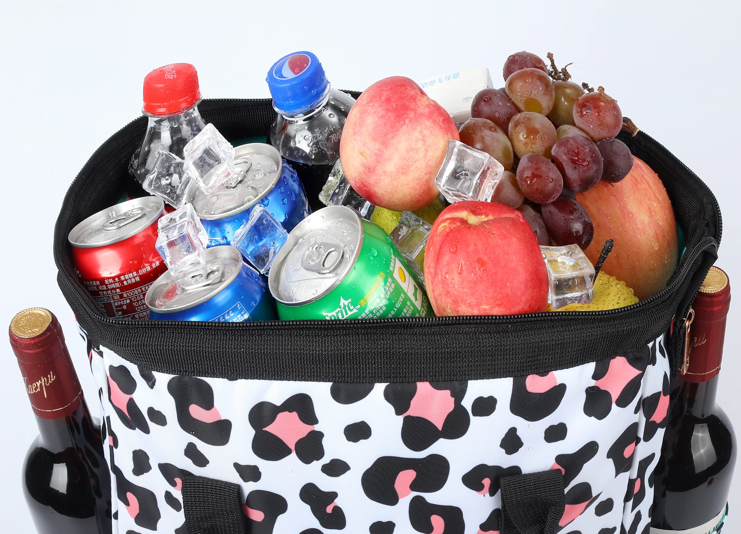 Cooler Backpack Women Leopard Leak Proof Backpack Cooler Bags Lightweight Soft Lunch Backpack with Cooler Compartment,Wine Cooler for Hiking Camping,24 cans……