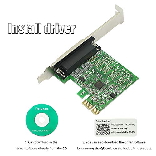 CERRXIAN 1 Port Parallel LPT PCI-E x1 Expansion Card PCI Express to DB25 PCIE Host Controller Printer Converter Card Support SPP / PS2 / EPP/ECP