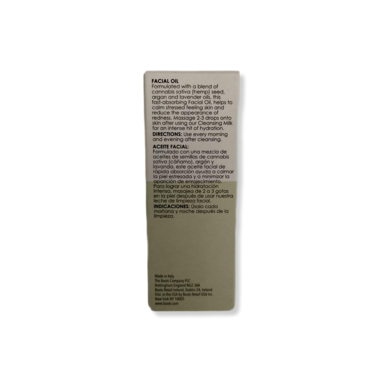 Botanics Simply Calm with Cannabis Sativa Seed Oil. Facial Oil for Stressed Skin