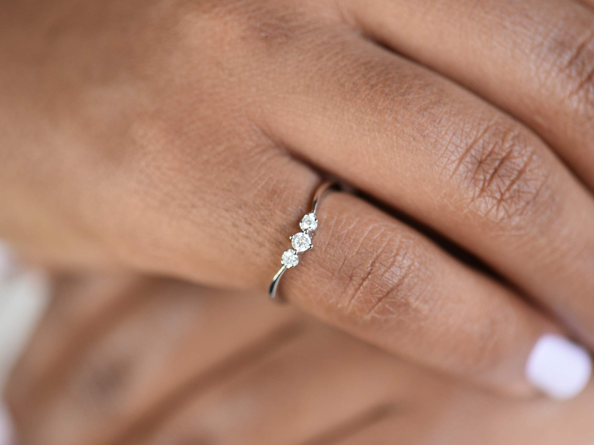 Blossom and Hue 18K Gold Plated Sterling Silver & Cubic Zirconia Curved Wedding Band