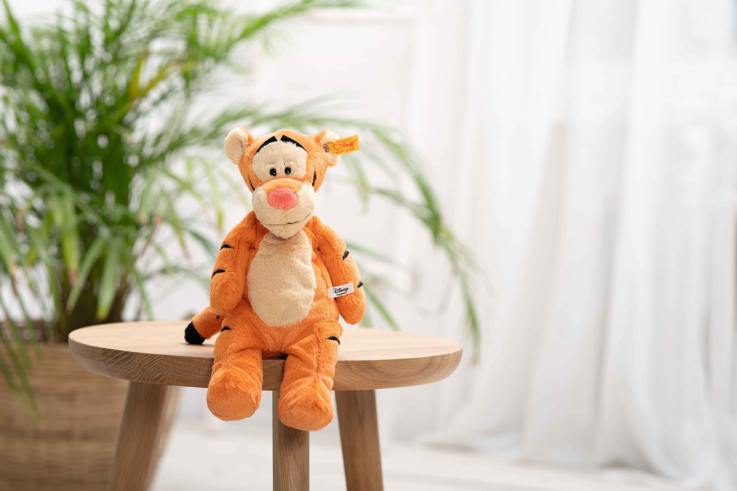 Steiff Disney Soft Cuddly Friends Tigger 12", Premium Stuffed Animal, Orange/Beige