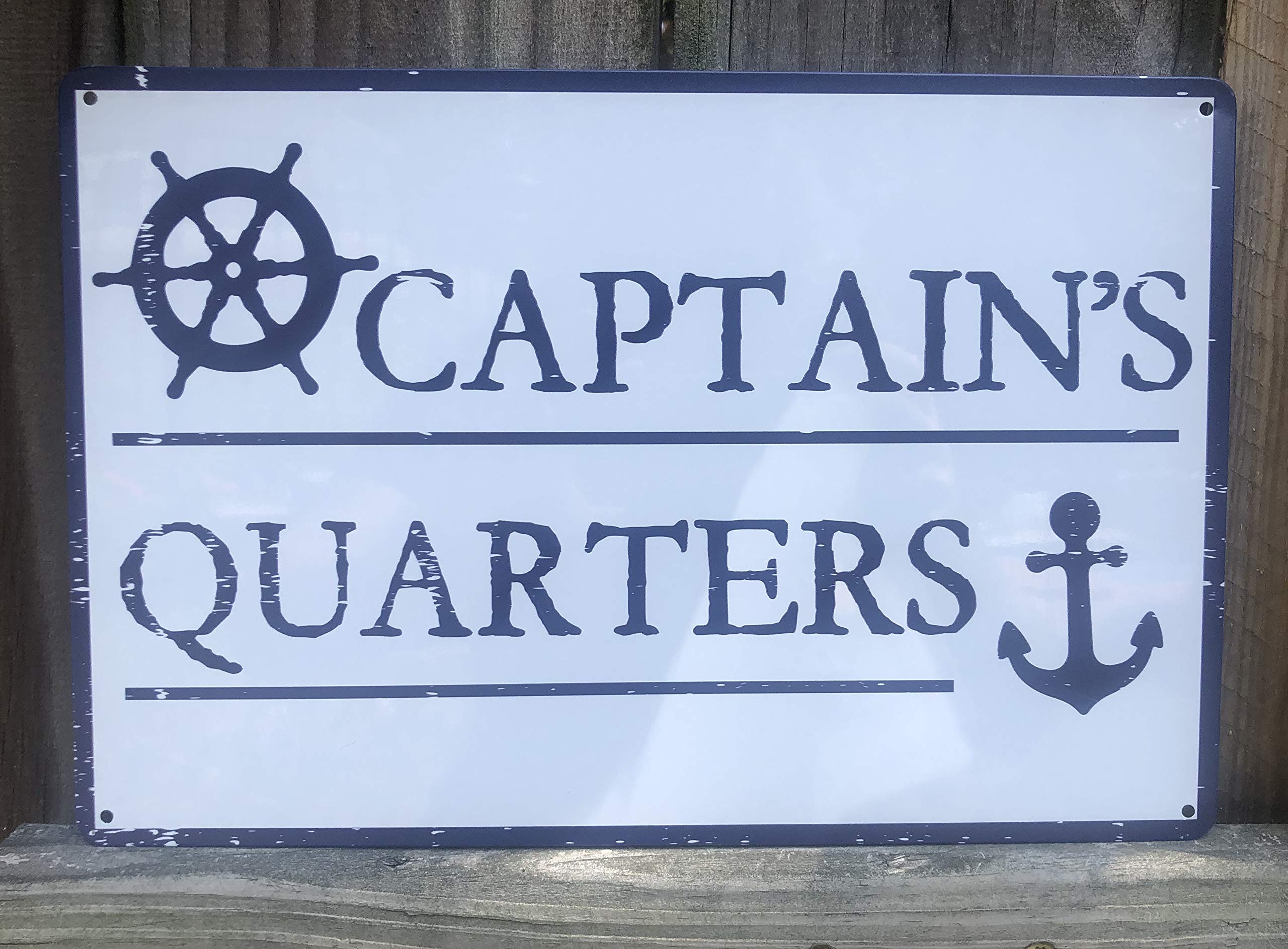 Captain's Quarters 12" x 8" Tin Maritime Boat House Sign