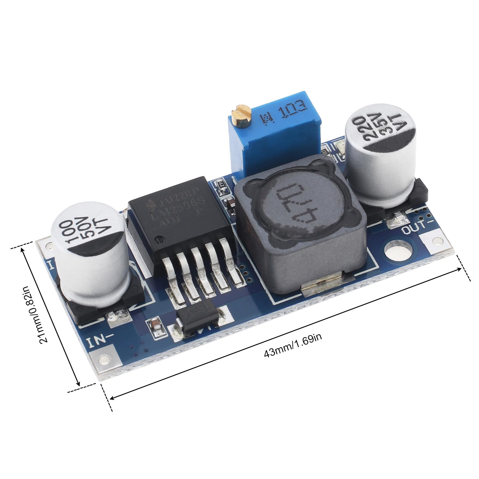 DiGiYes 5 Pack LM2596S DC to DC Buck Converter 3A 3.0-40V to 1.5-35V Buck Converter High Efficiency Voltage Regulator Adjustable Power Supply Module