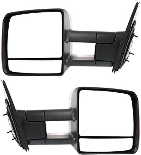 Kool Vue Driver & Passenger Side Power Heated Towing Mirrors for Toyota Tundra 2007-2021 With Signal Light Textured Standard Cab